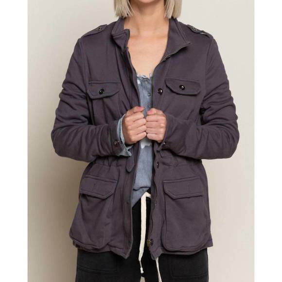 POL | Jackets & Coats | New Pol French Terry Utility Jacket In Stone ...